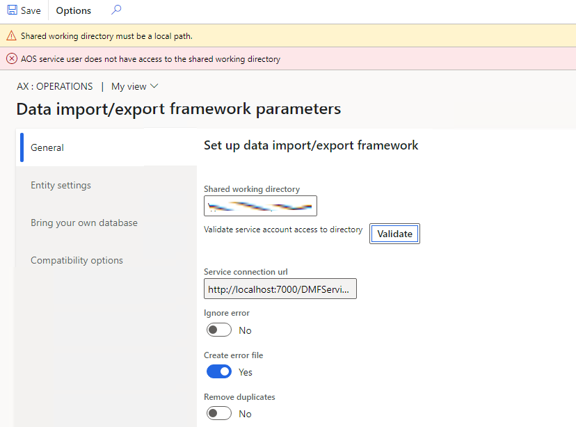Data Importexport Framework Parameters Directory Does Not Exist 2364